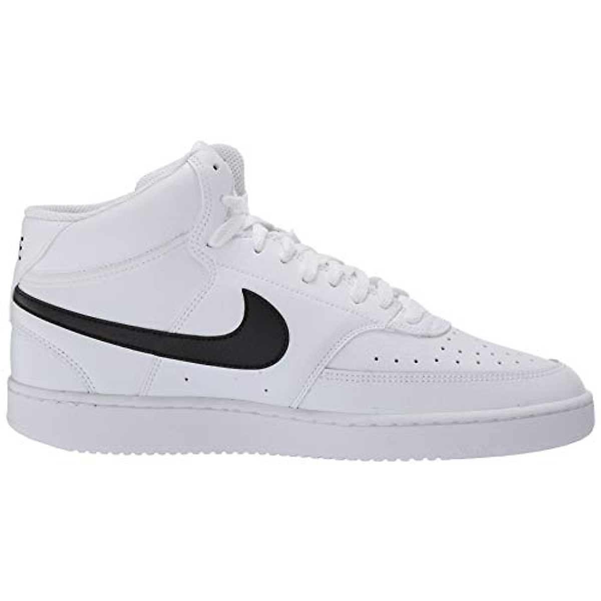 Nike Men's Court Vision Mid Sneaker, White/Blackwhite, 7.5 Regular US