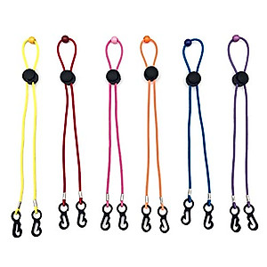 Missli Adjustable Lanyard Straps for Adults/Kids - Safety Clip Holder Stopper Hang Around The Neck Rest&Ear Holder Rope Extender (Pink)