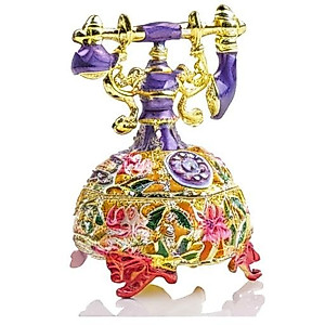 SEVENBEES Telephone Figurine Jewelry Trinket Box Vintage Jewelry box Trinket boxes hinged Gifts