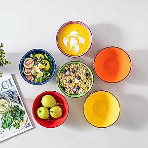 vancasso Bonita 27 Oz Cereal Bowls Set of 6, Ceramic Bowls for Kitchen, 6 Inch Soup Bowls, Dishwasher & Microwave Safe