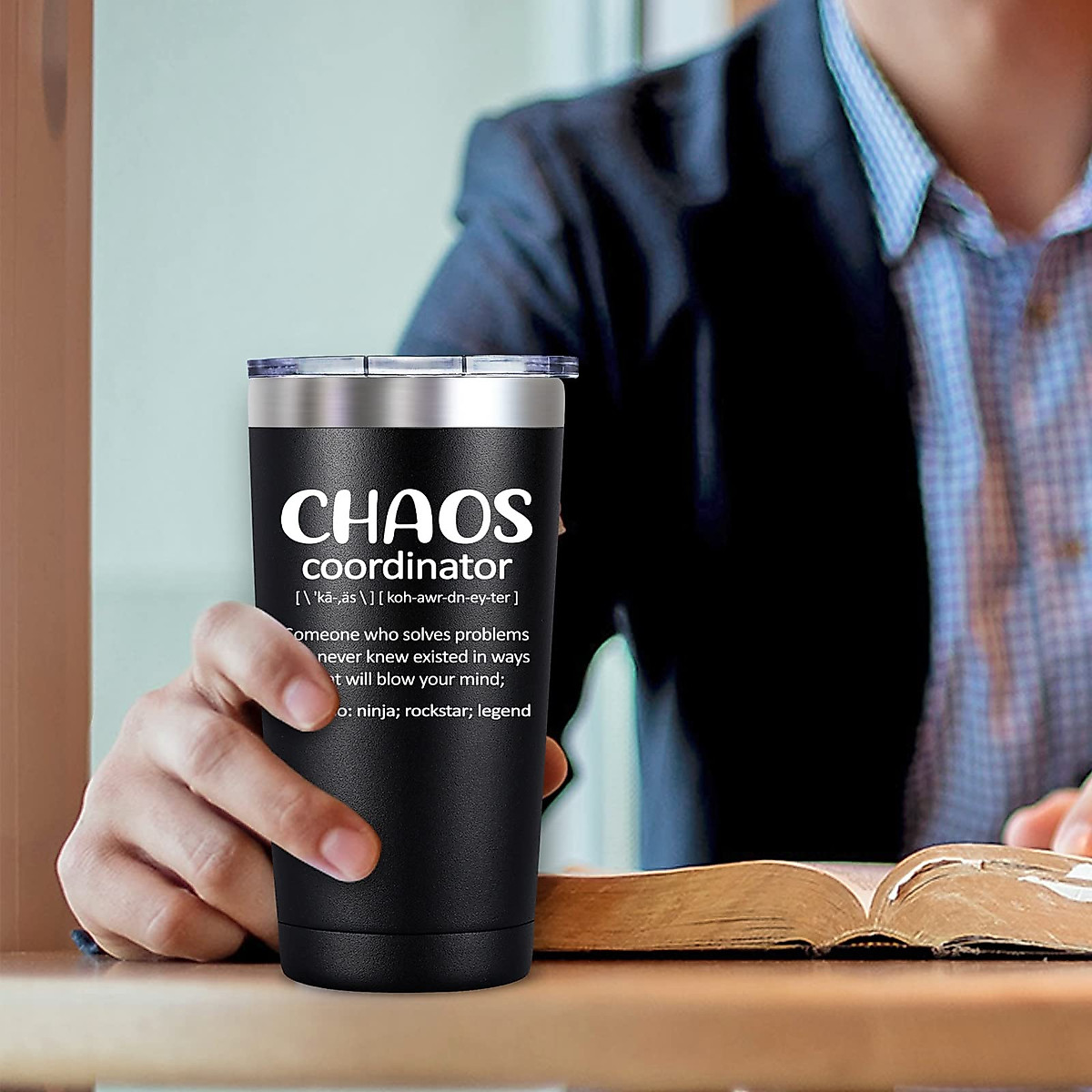 SpenMeta Thank You Gifts for Men - Unique Gift Idea for Boss, Teacher, Manager, Leader, Coworker, Assistant Principal, Dad - Birthday Gifts for Men - Chaos Coordinator Tumbler