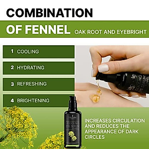 Eye Serum Under Eye Cream for Dark Circles and Puffiness – Cooling, Hydrating Under Eye Serum with Pure Fennel Extract – Eye Cream Anti Aging to Moisturize & Depuff – Zero Paraben Eye Gel by Vitavelle