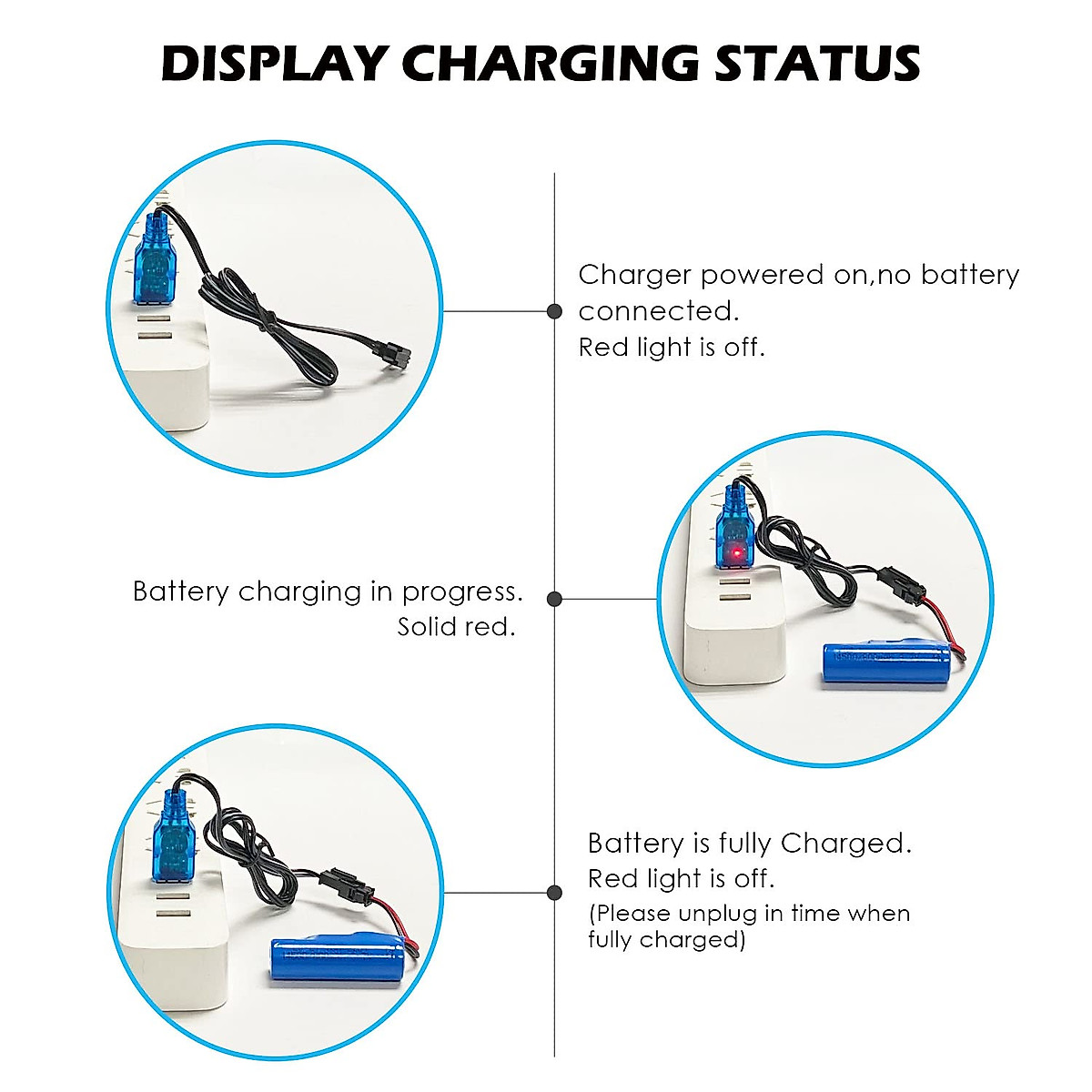 URGENEX SM2P 3.7V Charger Cable 1S USB Battery Charger with SM-2P Connector for 3.7V RC Boats Cars Trucks Li-Po and Li-ion Battery 2 Pack