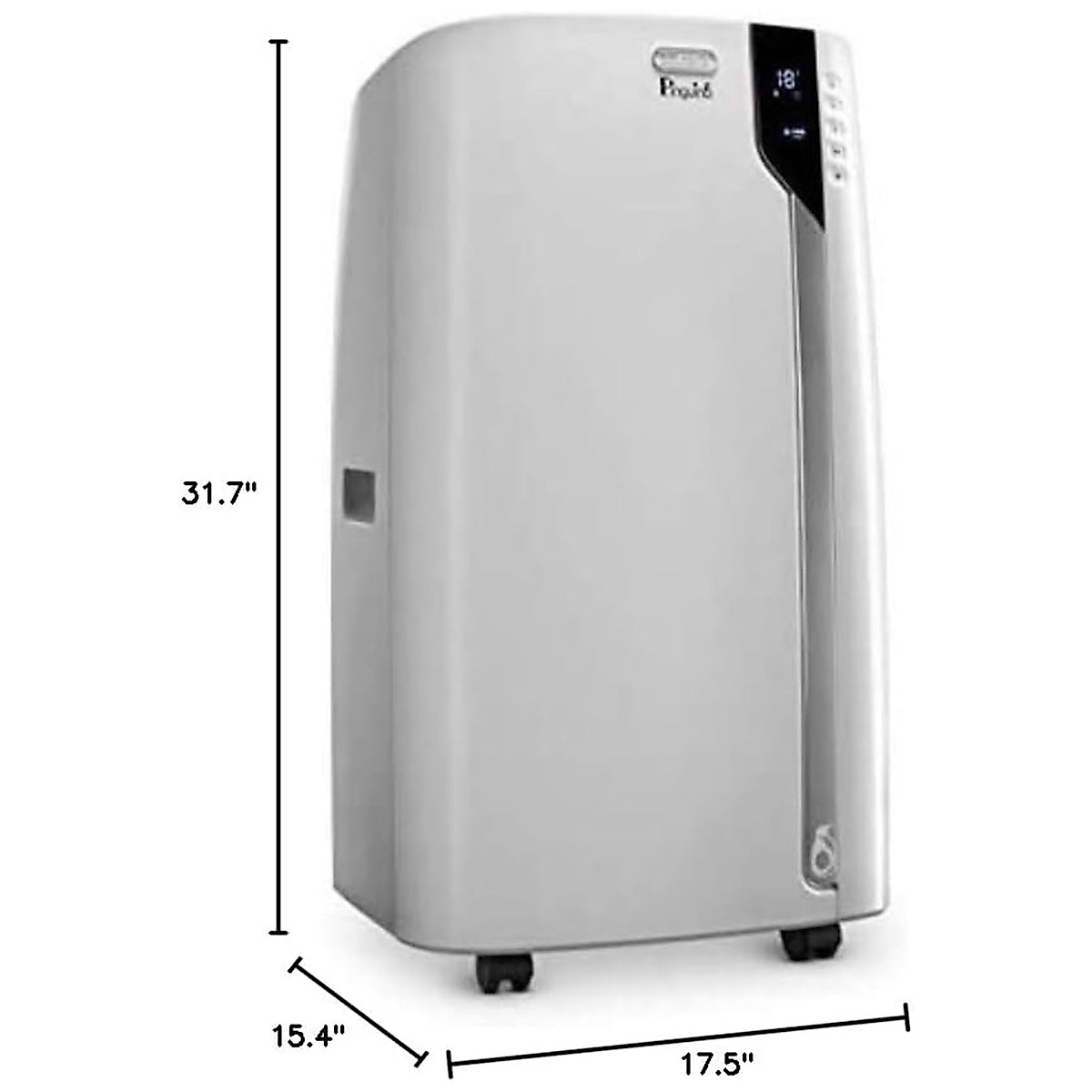 DeLonghi PAC360LVYN WH Pinguino Portable Air Conditioner in White with 6800.0 BTU Cooling Power, Remote Control, Dehumidifier and Portable Design