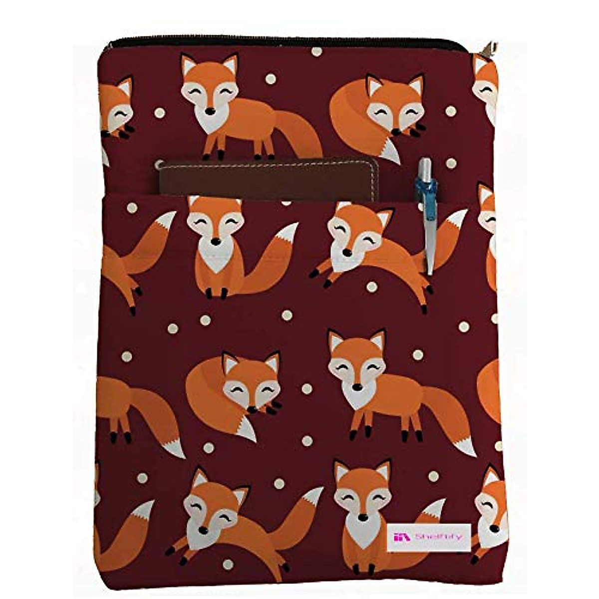 Cute Foxes Book Sleeve - Book Cover for Hardcover and Paperback - Book Lover Gift - Notebooks and Pens Not Included