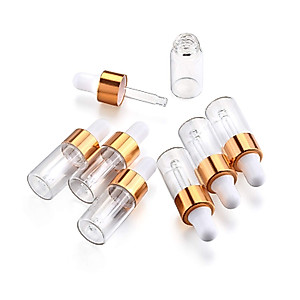 USRommaner 100,3ml Clear Glass Dropper Bottle,Mini Glass Eye Dropper Vials With Pipette For Essential Oils Empty Dropper With Pipette Sample Test Tubes Travel Perfume Liquid Container