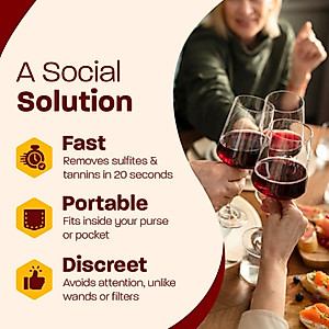 Drop It Wine Drops 2pk - The Original Sulfite and Tannin Reducer - Naturally Eliminate Sensitivities, Allergies, and Histamines - Portable Wine Wand Alternative - Easy To Use - Treat Up To 55 Glasses