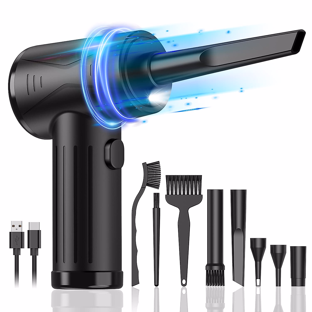 Compressed-air-dusters-electric-duster-100000RPM- air Blower for Computer - No Compressed air can - Replace Canned air dusters -Keyboard Cleaner - pc air dusters - Compressed air Electric 7600mAh