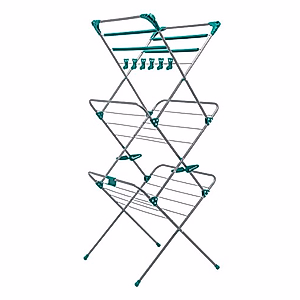 Addis Deluxe Fold Away 3 Tier Airer Clothing Dryer for Home | Aqua