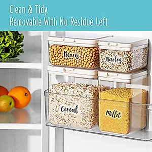 Hebayy 281 PCS Clear Cursive Pantry Labels Set Water Resistant with Customizable Stickers for Food Containers, Jars
