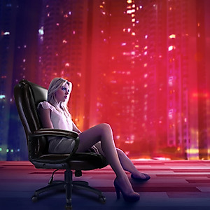 OFIKA Office Chair Computer Desk Chair Gaming - Ergonomic High Back Cushion Lumbar Support with Wheels Comfortable Black Leather Racing Seat Adjustable Swivel Rolling Home Executive (Brown)