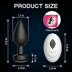 Anal Plug Small Butt Plug - 10 Modes Vibrating Butt Plug,Adult Sex Toys & Games for Men Womens,Small Butt Plug for Female Male Prostate Massage Vibrating Anal Sex Toys for Men,Black