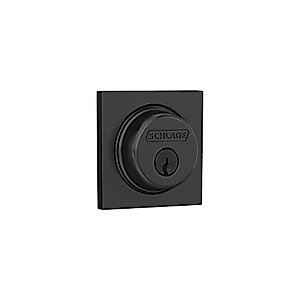 Schlage B60 N COL 622 Deadbolt with Collins Trim, Keyed 1 Side, Highest Residential Security, Matte Black