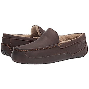 UGG Men's Ascot Slipper, Tan Leather, 10