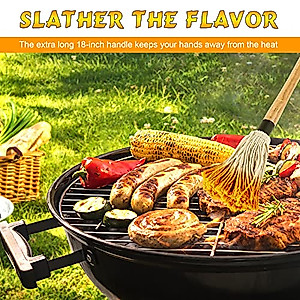 11 Piece Cast Iron Basting Pot and Brush Set Include Sauce Pot & BBQ Mop Basting Brush Grilling Cast Iron Cookware Grilling Accessories Gifts for Men with Food Tongs,Gloves and Brush Refills