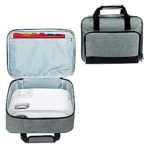 Jaugufiy Projector Carrying Case with Accessories Pockets Projector Travel Bag Projector Storage Bag Projector Organizer Projector Carrier for Epson/BenQ/ViewSonic and Other Brand Projector