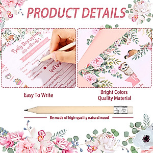 145 Pieces Woodland Baby Shower Game Floral Forest Animals 5 Games Set Funny Baby Shower Games Activities with 20 Pencils for Girls Boys Include Baby Descriptions and Wishes, Guess Who, Bingo Game