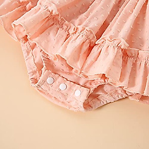 WESIDOM Newborn Baby Girl Romper Dress 0-18M Baby Girls Summer Clothes Outfits Short Sleeve Jumpsuits with Headband