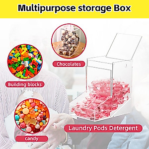 QCBF Acrylic Candy Dispenser, Grocery Store Storage Bin, Candy Dispenser, Laundry Compartment Container, Suitable for Bathroom, Laundry Room, toy Room, Wall Mounted Storage Placer