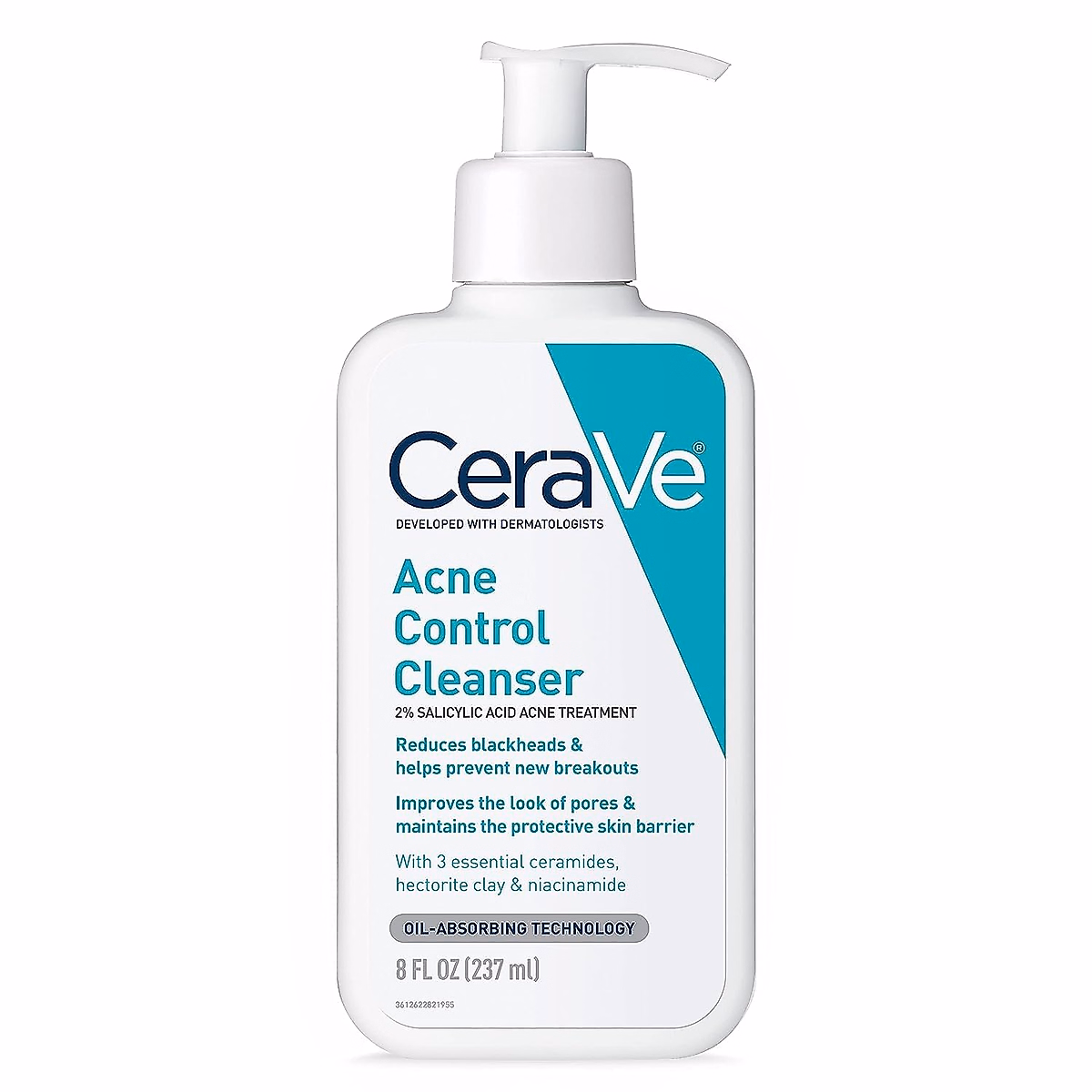 CeraVe Face Wash Acne Treatment | 2% Salicylic Acid Cleanser with Purifying Clay for Oily Skin | 8 Ounce