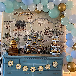 100 Acre Woods Bear Backdrop Baby Shower 7x5 Bear Background Happy Birthday Bear Home Map Backdrops for Kids One Year Old