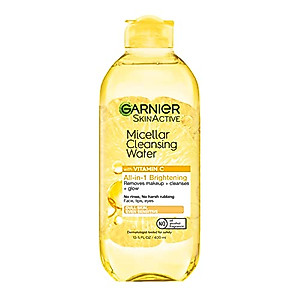 Garnier SkinActive Micellar Water with Vitamin C, Facial Cleanser & Makeup Remover, 13.5 fl. oz, 1 count (Packaging May Vary)