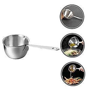 Veemoon Chocolate Milk 3pcs and Stick Pouring Pour Stainless Warmer Stockpot Kitchen Korean Spout Non Handle Soup Cookware Stovetop Melting Cooking Pot Stove Ml Saucepan Boiling Turkish Coffee Pot