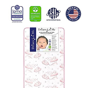 Dream On Me Twilight 80 Coil Spring Crib and Toddler Bed Mattress, Wave Pink, 5"