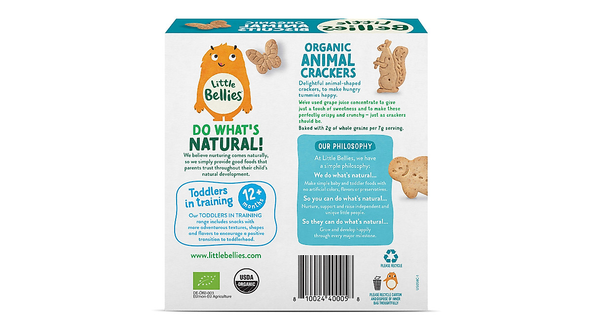 Little Bellies Organic Animal Crackers - 5 Pack for Tots