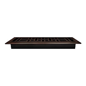 Decor Grates AJH412-RB Oriental Floor Register, 4x12 Inches, Rubbed Bronze Finish