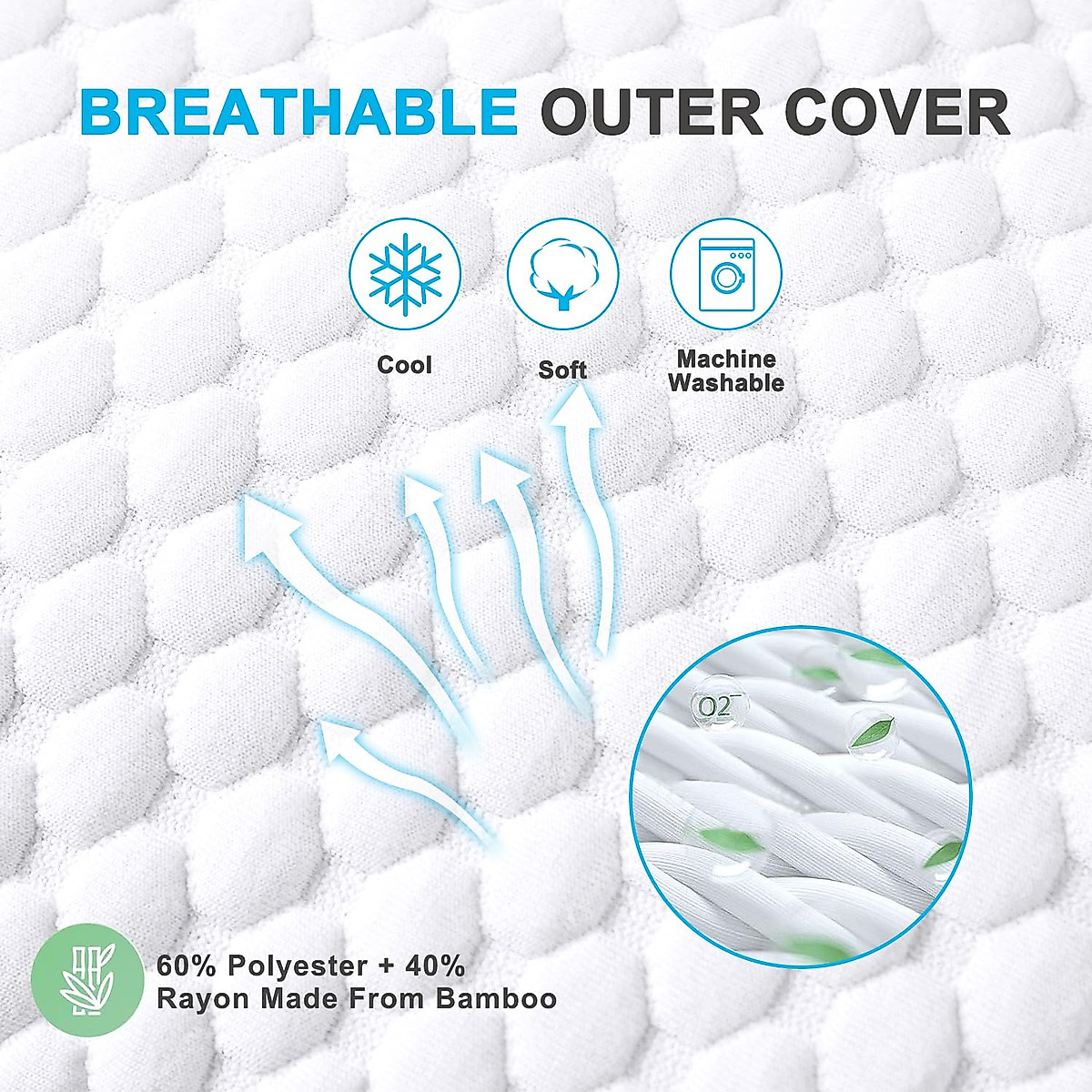 Cooling Bed Pillows Queen Size Set of 2, Shredded Memory Foam Pillows Cool Cold Pillow for Side Back Stomach Sleepers, Gel Pillow Adjustable Firm Pillows Soft Pillows for Sleeping 20x30 Pillow White