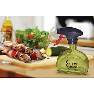 Evo Oil Sprayer Glass, Non-Aerosol for Olive, Cooking Oils, and Vinegars, Green, 6-Ounce Capacity