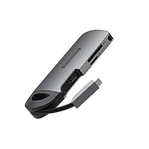Port Expander USB C Docking Station 8-in-1 USB C Hub Adapter Aluminum Shell (4K HDMI, 3 USB3.0, SD/TF Card Reader, 60W PD, Ethernet Port USB Splitter