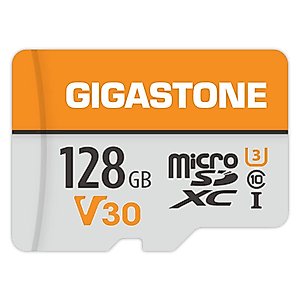 Gigastone 128GB Micro SD Card, 4K Video Pro, GoPro, Surveillance, Security Camera, Action Camera, Drone, 95MB/s MicroSDXC Memory Card UHS-I V30 Class 10