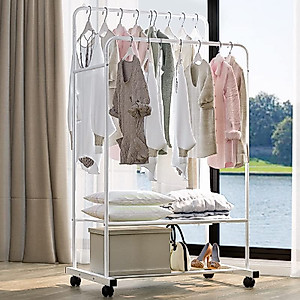 CDYD Floor-to-Ceiling Bedroom Folding Indoor Simple Coat Rack Balcony Hanger Double-Rod Clothes Drying Rack