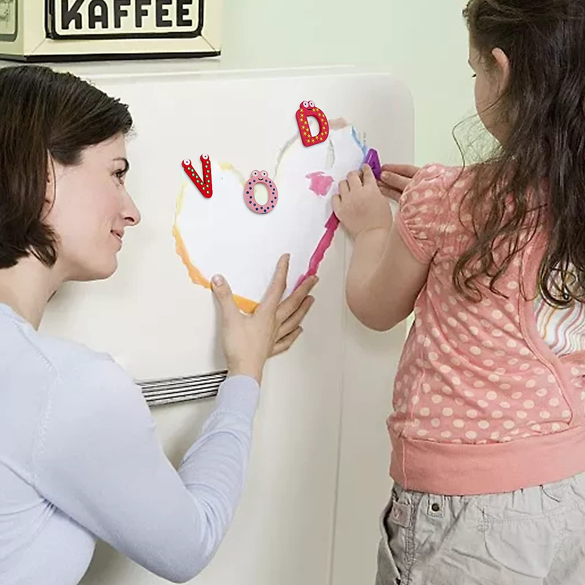 41 PCS Wooden Magnetic Letters & Numbers, Fridge Magnets for Toddlers, Fridge Magnets, Magnetic Alphabet Letters Preschool Education Learning Spelling Toys for Kids