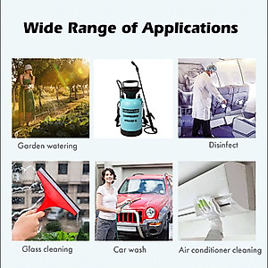 DJSUNPACKING Portable Pump Pressure Garden Sprayer with Pressure Relief Valve and Adjustable Shoulder Strap in Lawn, Yard, Weed(1.3 Gallon, Blue)