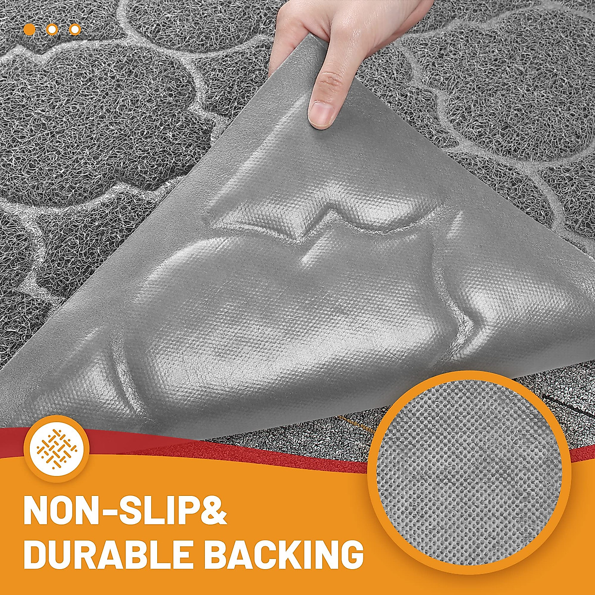 Cosyearn Large Door Mats,46x35 Inches XL Jumbo Size Outdoor Indoor Entrance Doormat, Waterproof, Easy Clean, Entryway Rug,Front Doormat Inside Outside Non Slip (Grey)