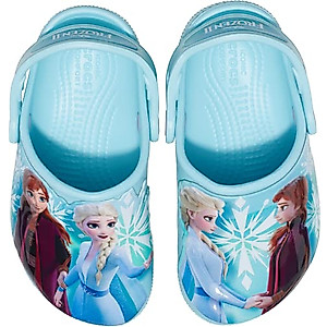Crocs Kids' Disney Frozen 2 Clog | Frozen 2 Shoes for Girls, Ice Blue/Ice Blue, 2 Little Kid