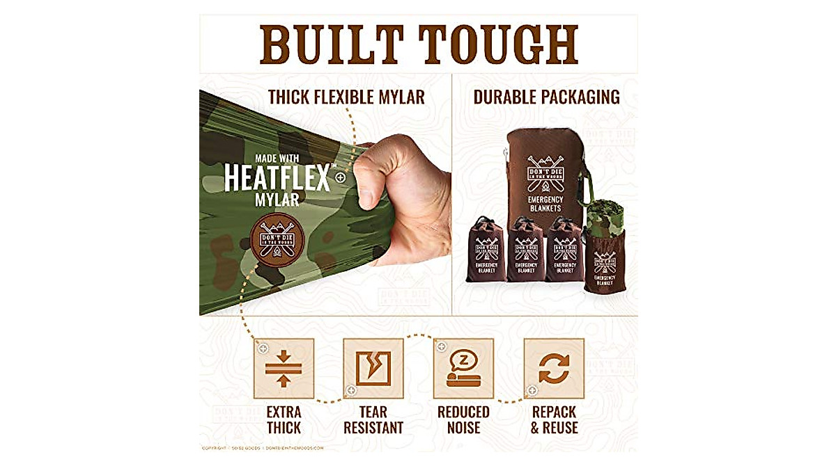 Tough Emergency Blankets 4-Pack - Outdoor Survival Gear