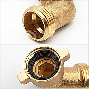 Garden Hose Elbow Connector ? Degree Solid Brass Adapter Hose Extender for Eliminates Stress and Strain On RV Water Intake Hose Fittings