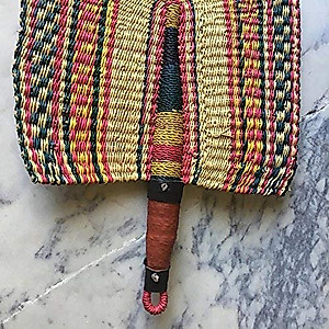 African Handfan with Leather Handle