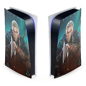 Head Case Designs Officially Licensed Assassin's Creed Male Eivor Valhalla Key Art Matte Vinyl Faceplate Sticker Gaming Skin Decal Cover Compatible With Sony PlayStation 5 PS5 Digital Edition Console