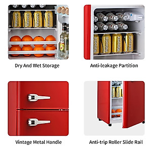 Tymyp TY-FLS-80G-RED-H005 Refrigerator with Freezer, Red