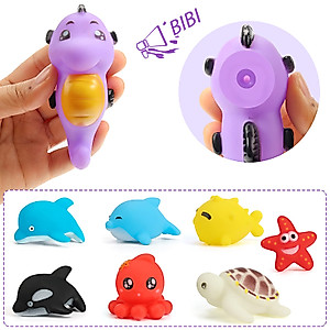 Shindel 16PCS Bath Toys, Baby Kids Floating Animal Toys Pool Toy Set Fishing Net Clockwork Swimming Toys, Pool Toys for Toddlers Age 2-4 Pool Bath Time for Infant Girls Boys