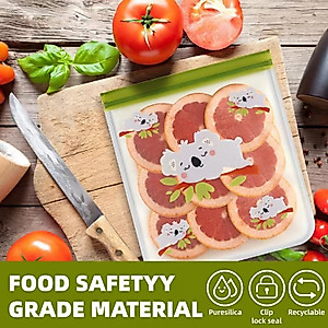 Rluahxnby Dishwasher Safe 12 Packs Reusable Freezer bags Storage Vegetable Bags -BPA Free Leakproof Food Storage Bags Reusable Silicone for Marinate Meats, Cereal, Vegetables, Home bags