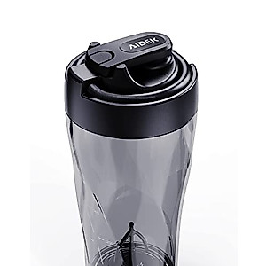 AIDEK Electric Protein Shaker Bottle, 22oz Blender Bottle for Protein Mixes, Tritan Body - BPA Free, Type-C Rechargeable Shaker Cup Portable Blender Cups (Black)