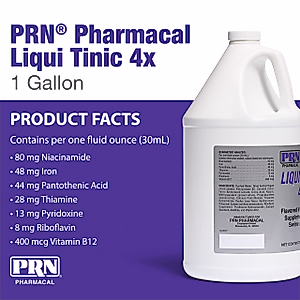 PRN Pharmacal Liqui-Tinic 4X - Iron & Vitamins Oral Nutritional Supplement for Pets- Liver-Flavored Supplement with Iron & B-Complex Vitamins to Support Wellness - 1 Gallon