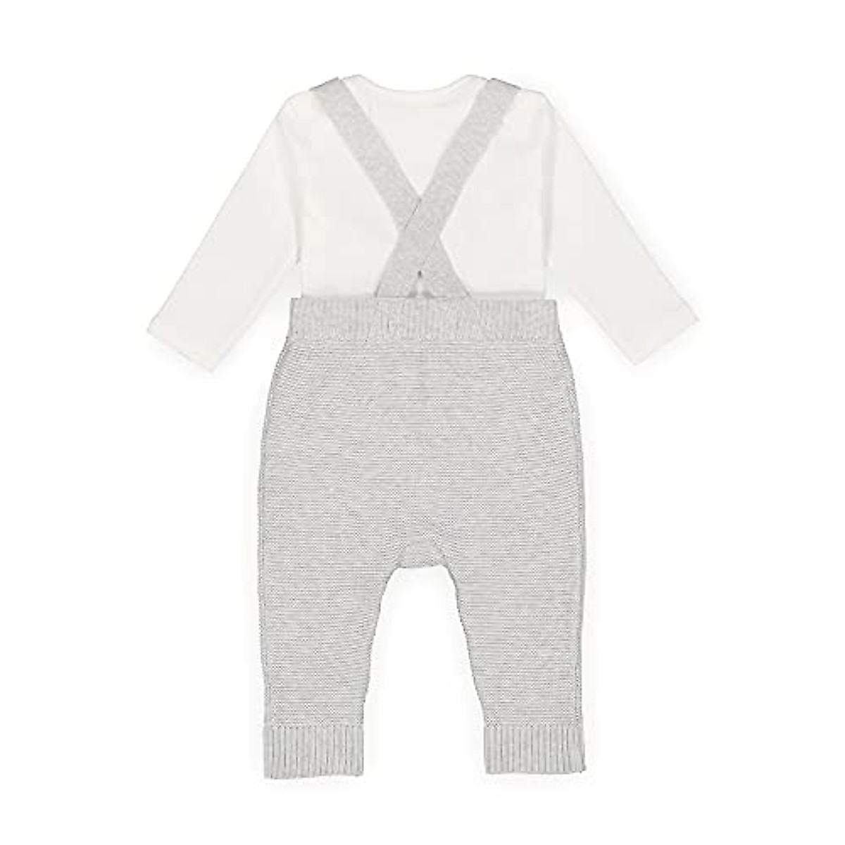 Hope & Henry Layette Baby Long Sleeve Rib Knit Bodysuit and Sweater Overall 2-Piece Set