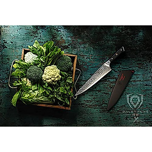 Dalstrong Shogun Series X Damascus Japanese AUS-10V Super Steel Chef Kitchen Knife with G10 Black Handle ABS, 10.25 Inches, Sheath Included